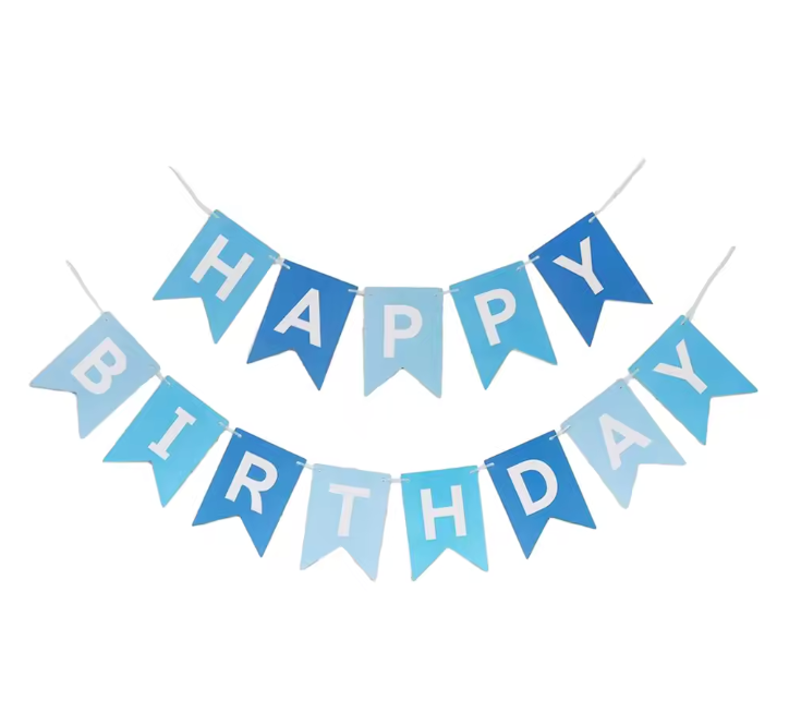 Banderín happy birthday celeste – Decora tu Fiesta