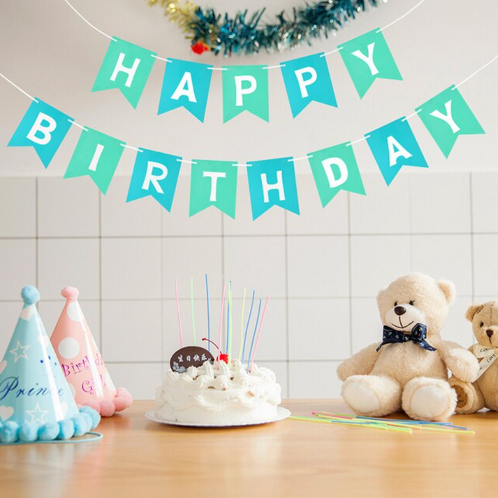 Banderín bicolor happy birthday – Decora tu Fiesta